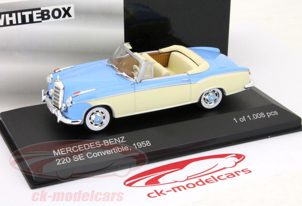 WhiteBox 1:43 Mercedes-Benz 220 SE Convertible 1958 lightblue - beige ...