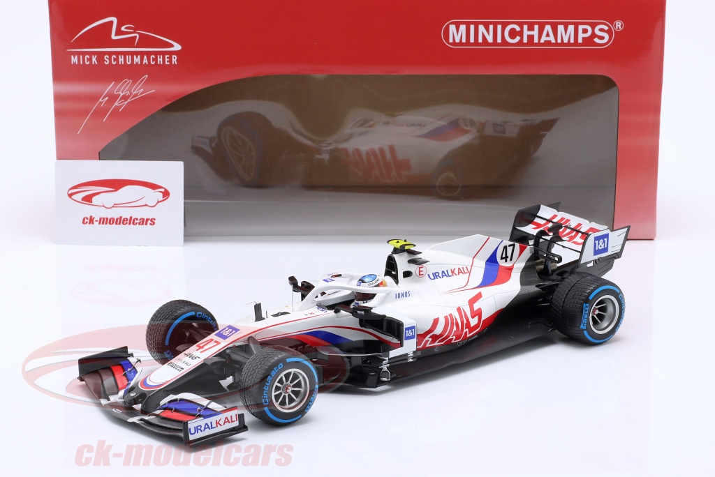 Minichamps 1:18 Mick Schumacher Haas VF #47 Belgian GP formula 1 2021 ...