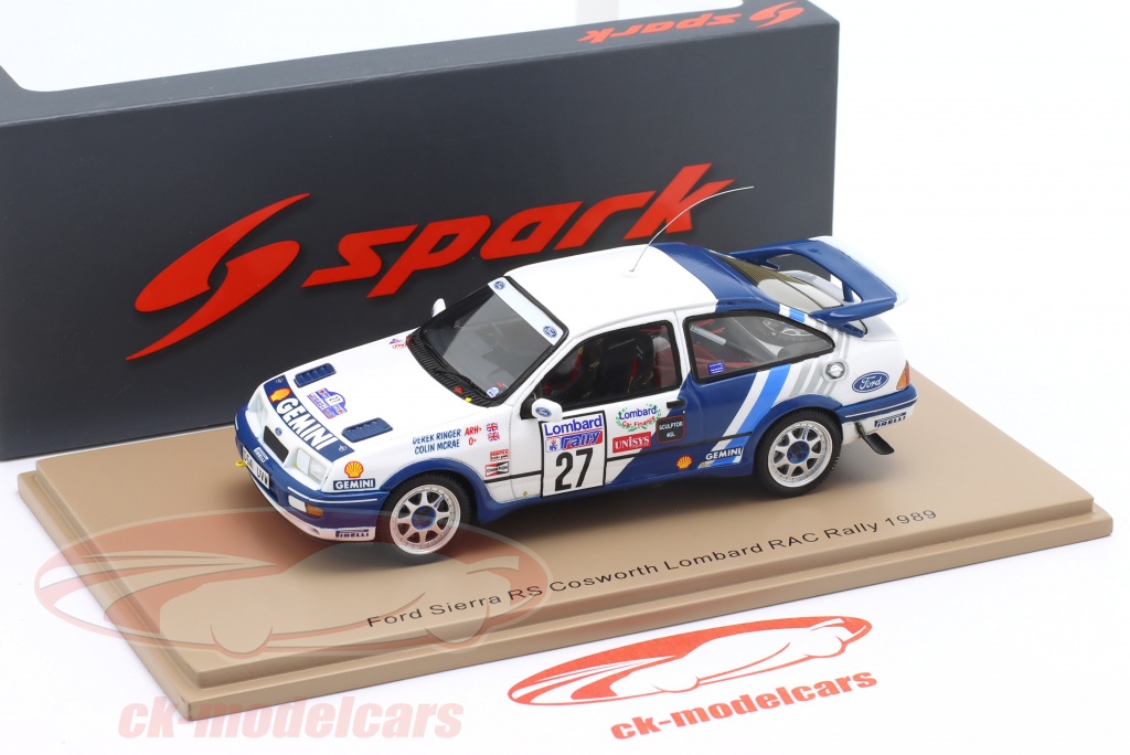 Spark 1:43 Ford Sierra RS Cosworth #27 RAC 集会 伦巴第 1989 McRae, Ringer S8708 模型 汽车 S8708 9580006987082