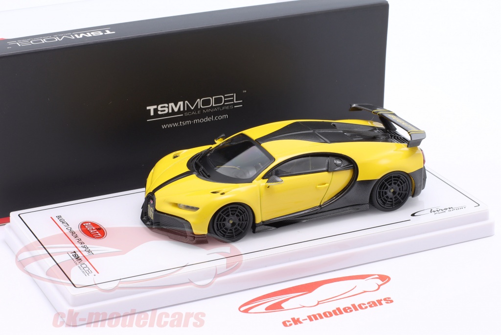 True Scale 1:43 Bugatti Chiron Pur Sport Byggeår 2020 gul / sort ...