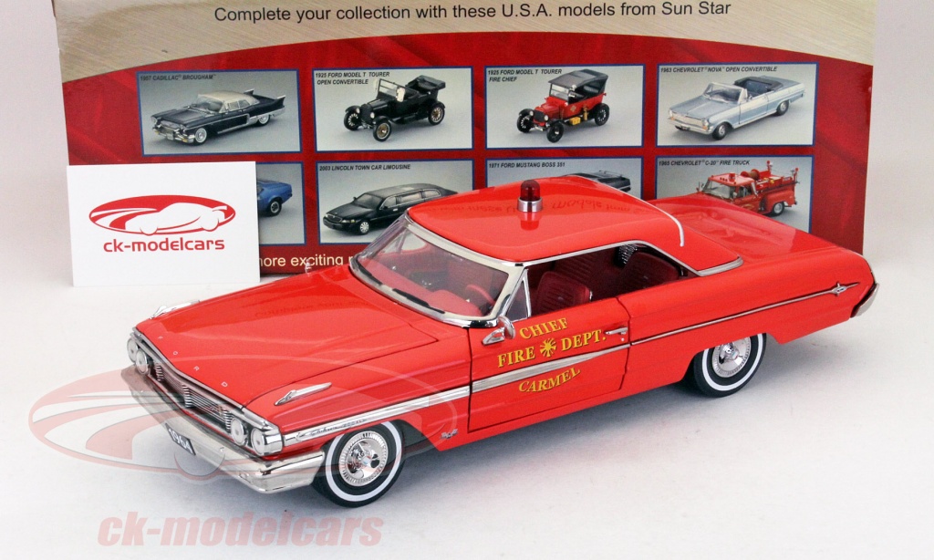 Sun Star Models 1:18 Ford Galaxie 500 Le chef des pompiers dept. carmel ...