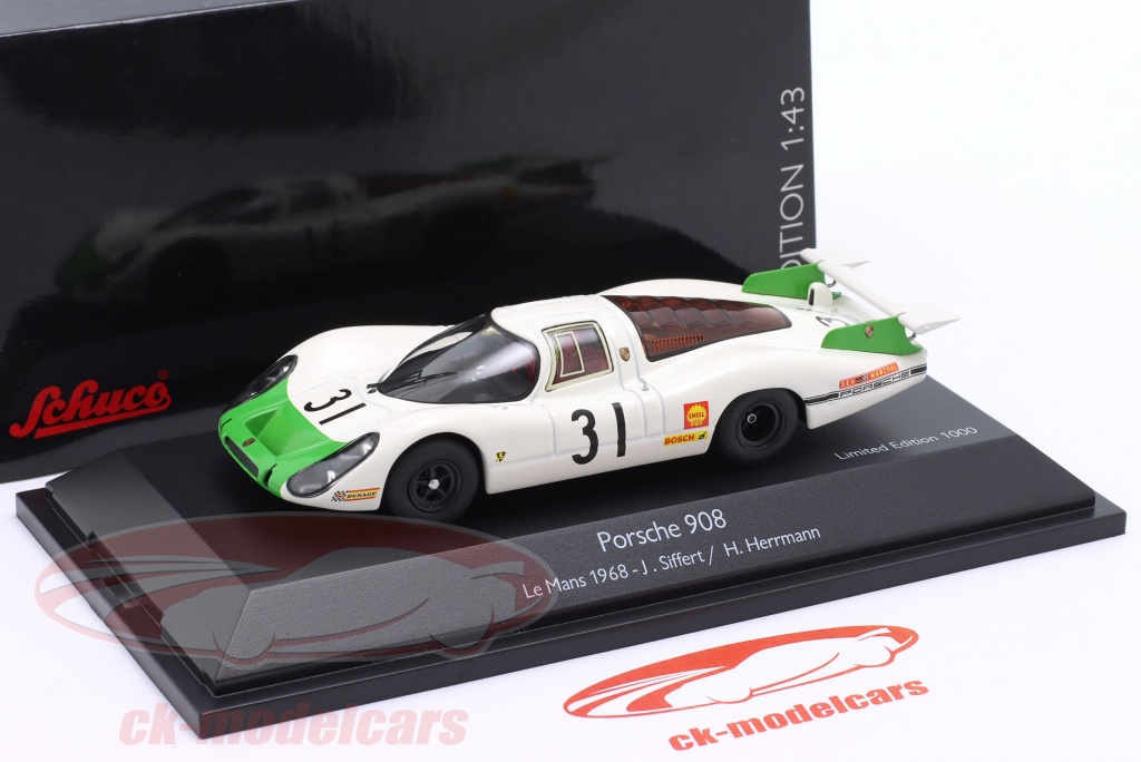 Schuco 1:43 Porsche 908 #31 24h LeMans 1968 Siffert, Herrmann 450372200 ...