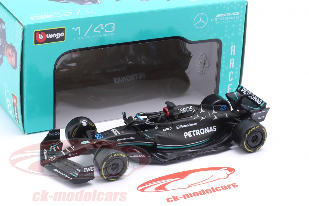 Bburago 1:43 George Russell Mercedes AMG F1 W14 #63 formula 1 2023 18 ...
