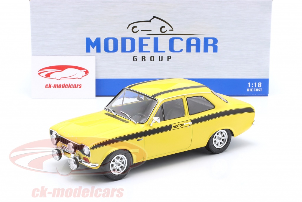 ModelCarGroup 1:18 Ford Escort MK1 Mexico Year 1973 yellow / black ...