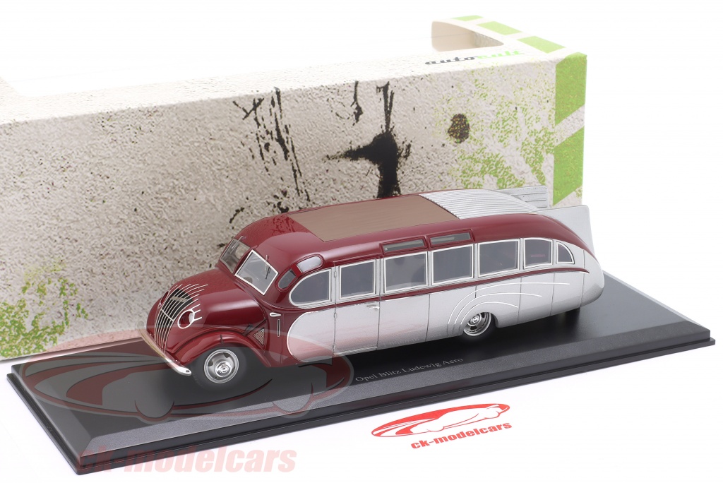 AutoCult 1:43 Opel Blitz Ludewig Aero year 1934 dark red / silver 10013 ...