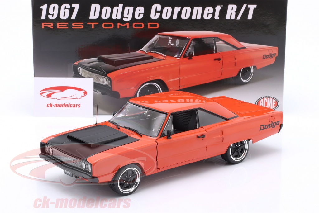 GMP 1:18 Dodge Coronet R/T Restomod Baujahr 1967 rot / schwarz A1806604 ...