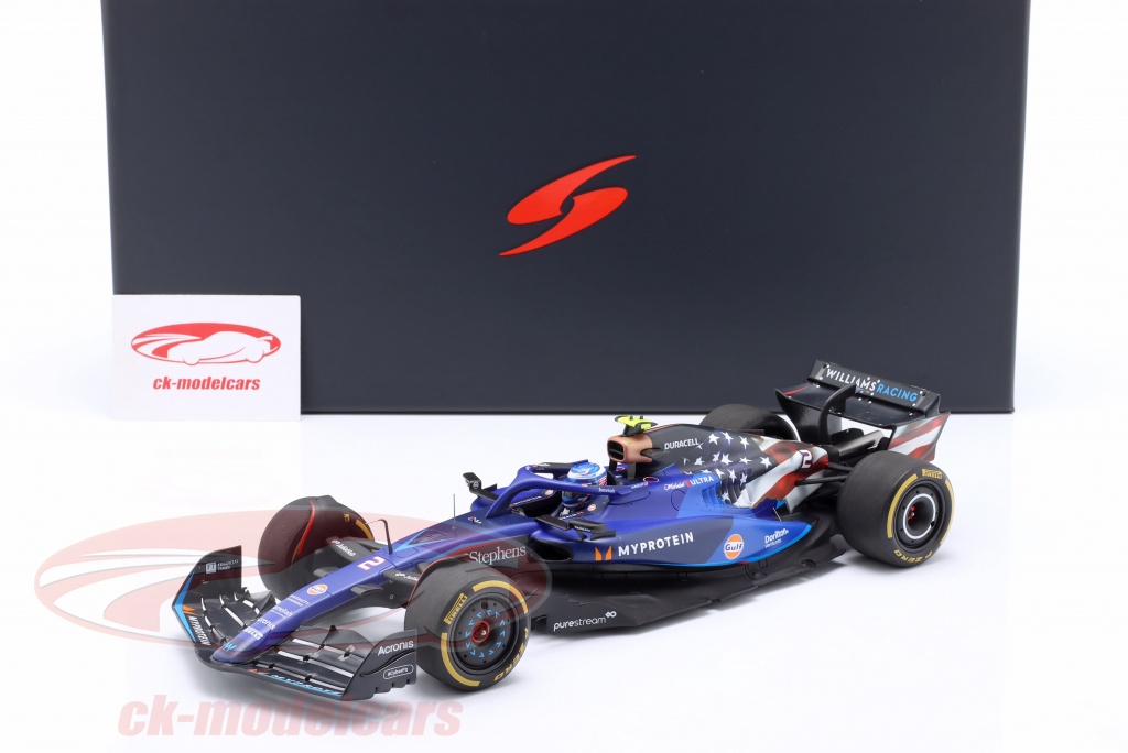 Spark 1:18 Logan Sargeant Williams FW45 #2 USA GP Formula 1 2023 18S965 ...