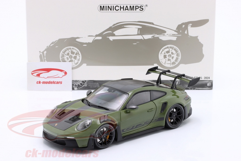 Minichamps 1:18 Porsche 911 (992) GT3 RS 2024 nato olive / black rims ...
