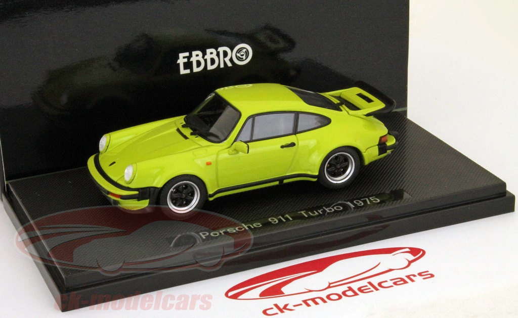 Ebbro 1:43 Porsche 911 Turbo 1975 lime 43753 model car 43753 4526175437534