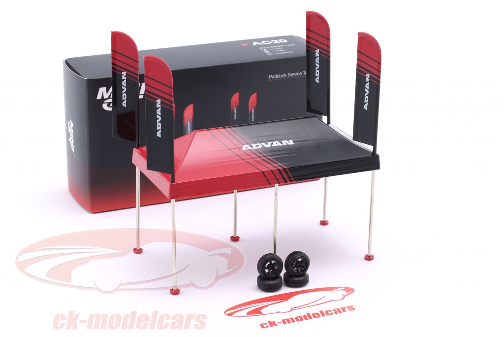 Paddock service tent Advan black / red 1:64 TrueScale AC20 AC20 ...