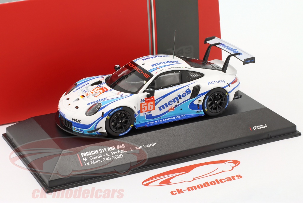 Ixo 1:43 Porsche 911 RSR Mentos #56 24h LeMans 2020 Team Project 1 /2 ...