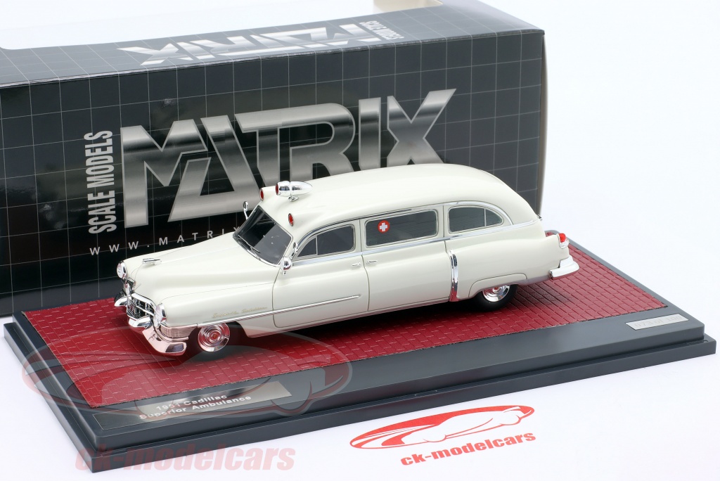 Matrix 1:43 Cadillac Superior Ambulance year 1951 white MX20301-462 ...