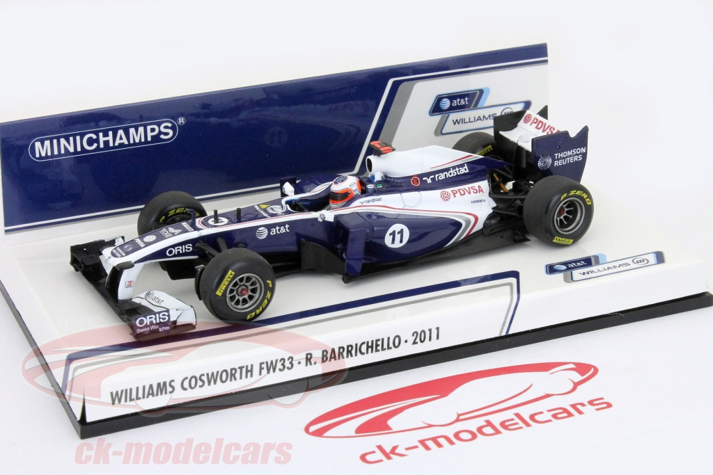 Minichamps 1:43 R. Barrichello Williams FW33 formula 1 2011 410110011 ...