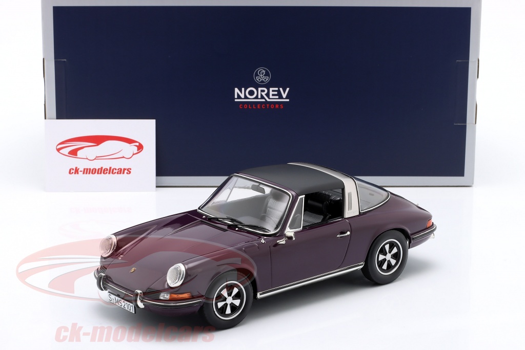 Norev 1:18 Porsche 911 E Targa Baujahr 1971 violett 187644 Modellauto ...