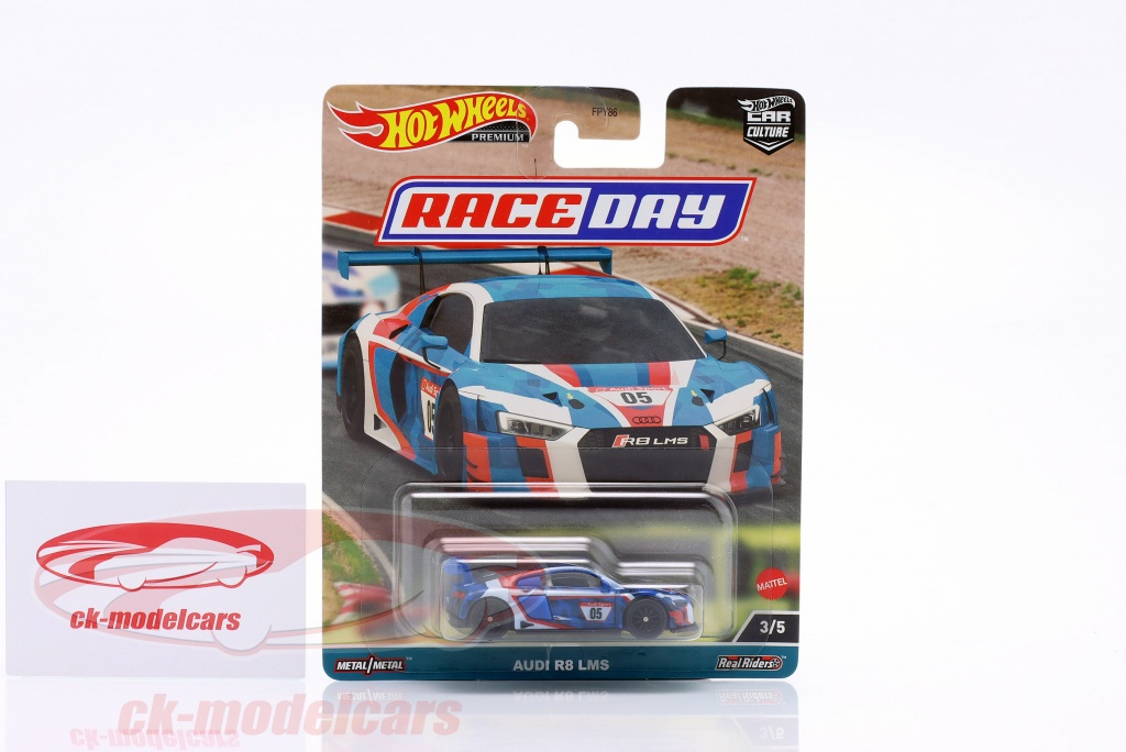 HotWheels 1:64 Audi R8 LMS #5 blue / white / red HKC61 model car HKC61 ...