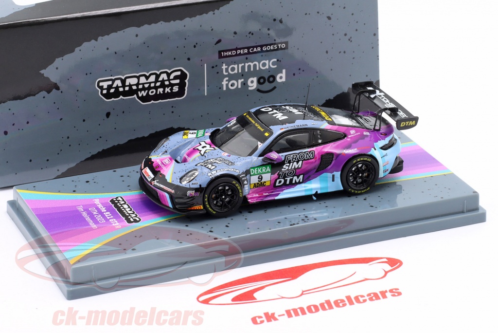 Tarmac Works 1:64 Porsche 911 (992) GT3 R #9 DTM 2023 Tim Heinemann T64-084-23DTM09 Modellauto ...