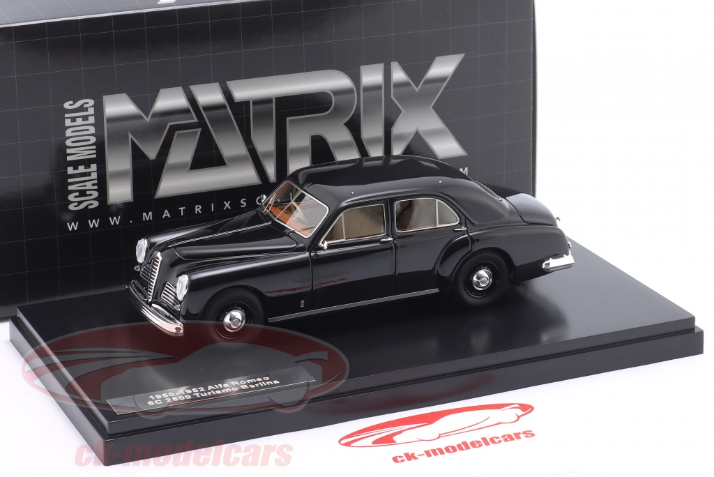 Matrix 1:43 Alfa Romeo 6C 2500 Turismo Berlina 建設年 1950-1952 黒 MX40102 ...