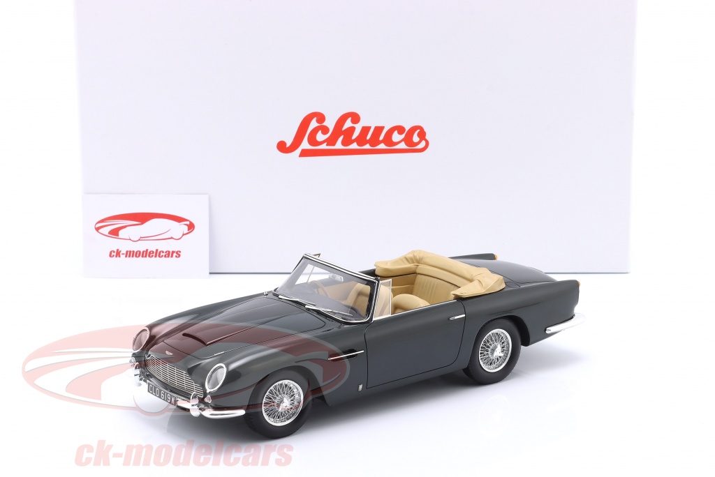 Schuco 1:18 Aston Martin DBS Convertible year 1963 dark green metallic ...