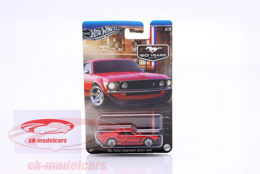 HotWheels 1:64 Ford Mustang Boss 302 Year 1969 red JBY51 / GRT01 model ...