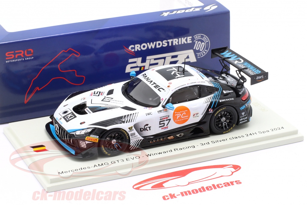 Spark 1:43 Mercedes-Benz AMG GT3 Evo #57 24h Spa 2024 Arrow, Caresani, Sathienthirakul SB803 ...