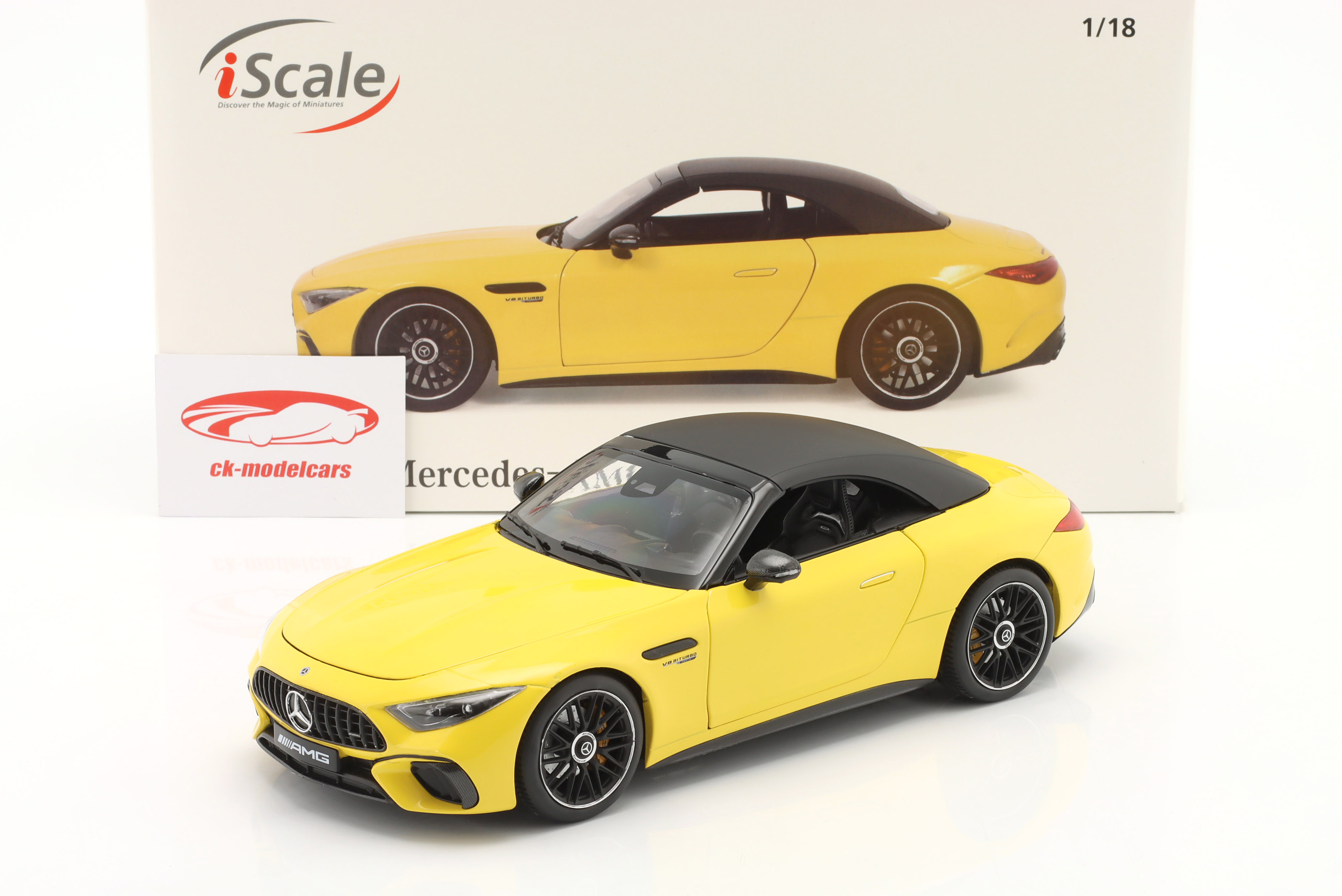 iScale 1:18 Mercedes-Benz AMG SL 63 4Matic (R232) sunbathe gelb / 2 ...