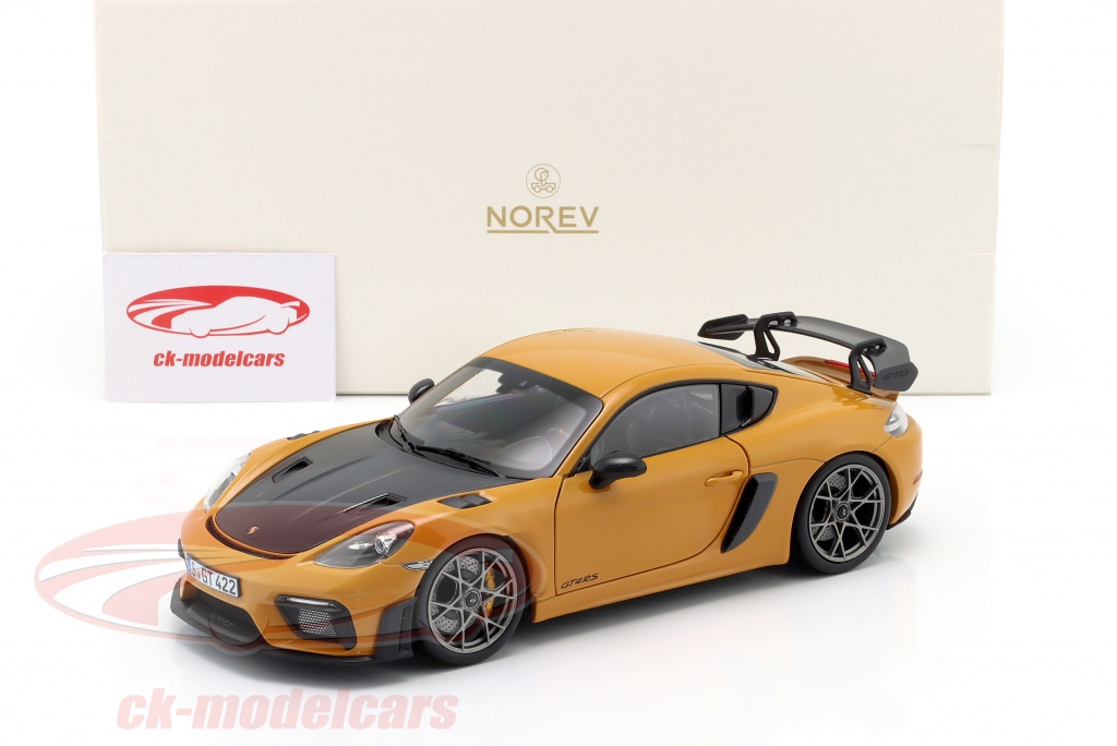 Norev 1:18 Porsche Cayman GT4 RS Weissach package 2023 Bahama yellow ...