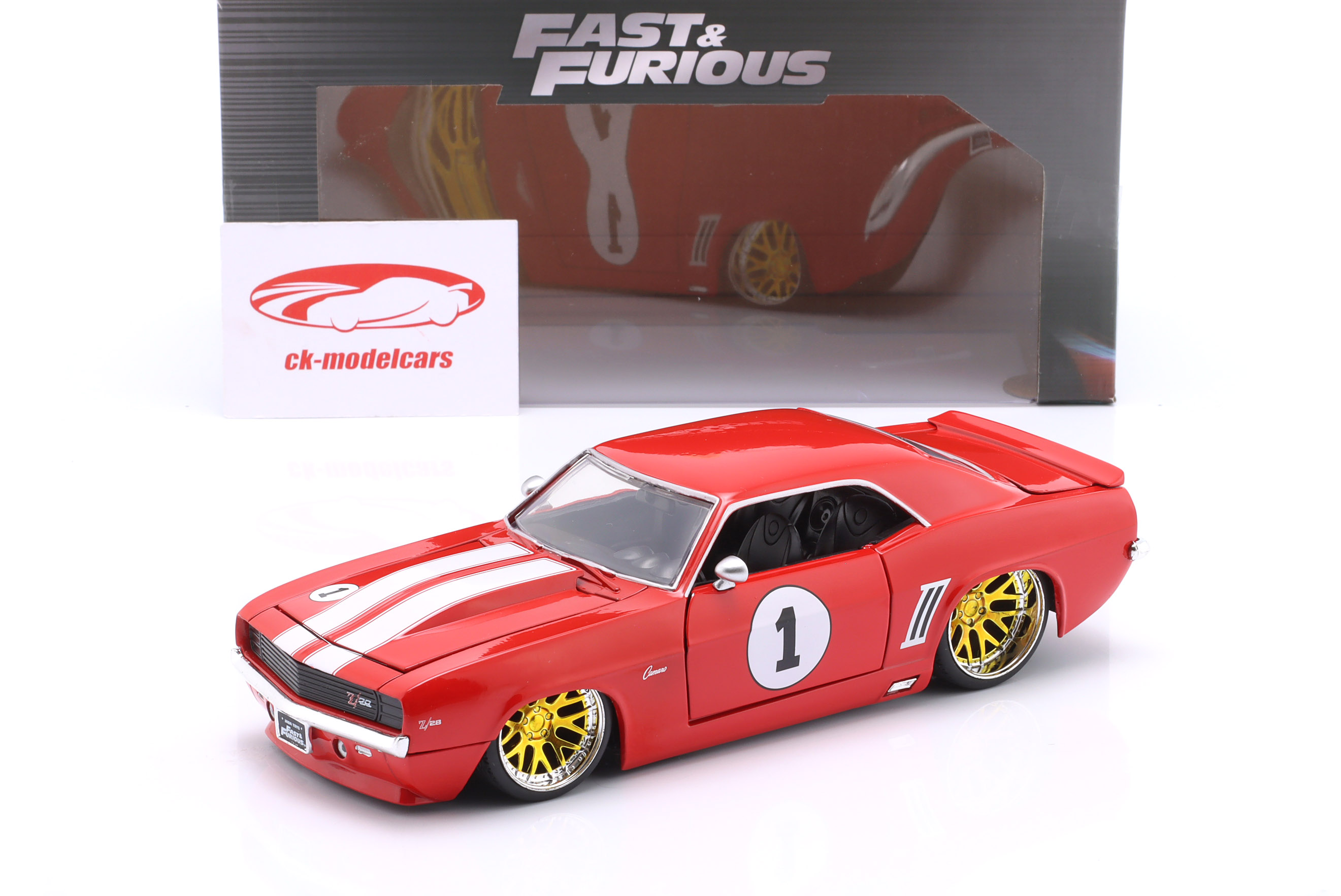 Jadatoys 1:24 Chevrolet Camaro #1 1969 film Fast & Furious 4 (2009) red ...