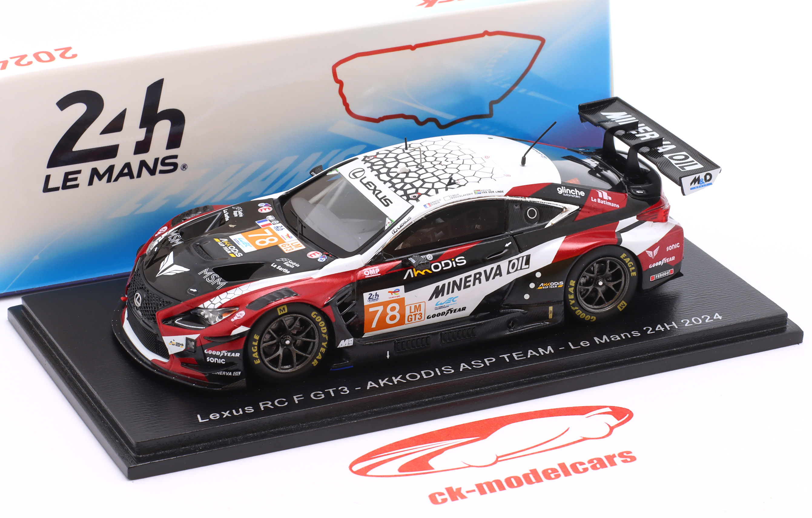 Spark 1:43 Lexus RC F GT3 #78 24h LeMans 2024 Akkodis ASP Team S9154 model car S9154 9580006991546