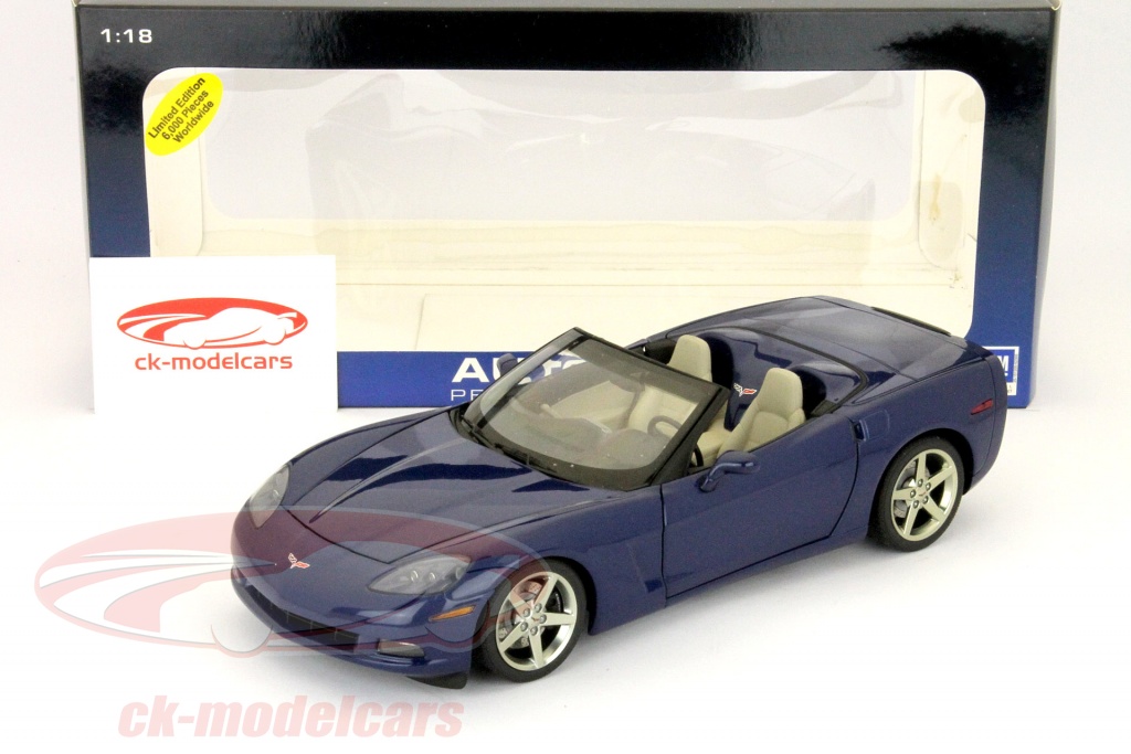AUTOart 1:18 Chevrolet Corvette C6 convertible blue 71222 model car ...