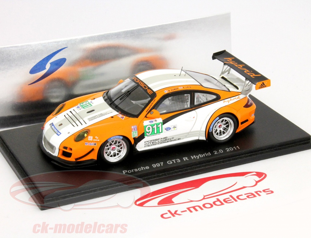 Spark 1:43 Porsche 997 GT3 R Hybrid 2.0 #991 2011 naranja / blanco ...
