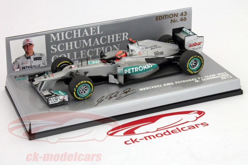Minichamps 1:43 M. Schumacher Mercedes W03 AMG Petronas formula 1 2012 ...