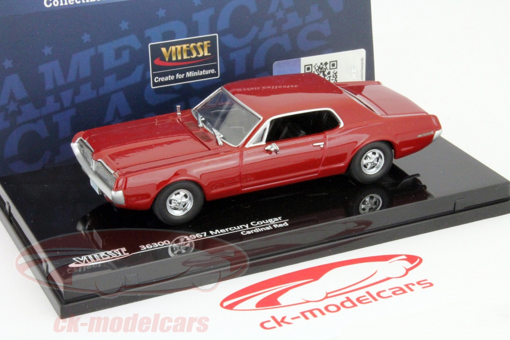 Vitesse 1:43 Mercury Cougar year 1967 Cardinal red 36300 model car ...