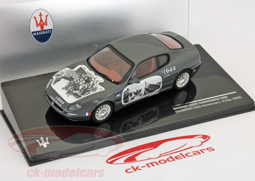 Ixo 1:43 Maserati Coupe Cambiocorsa model 2002 gray D.Day 1944 MOC055 ...