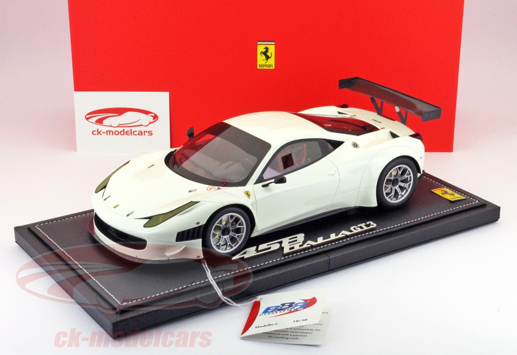 BBR Models 1:18 Ferrari 458 GT3 year 2012 white P1828W model car P1828W ...