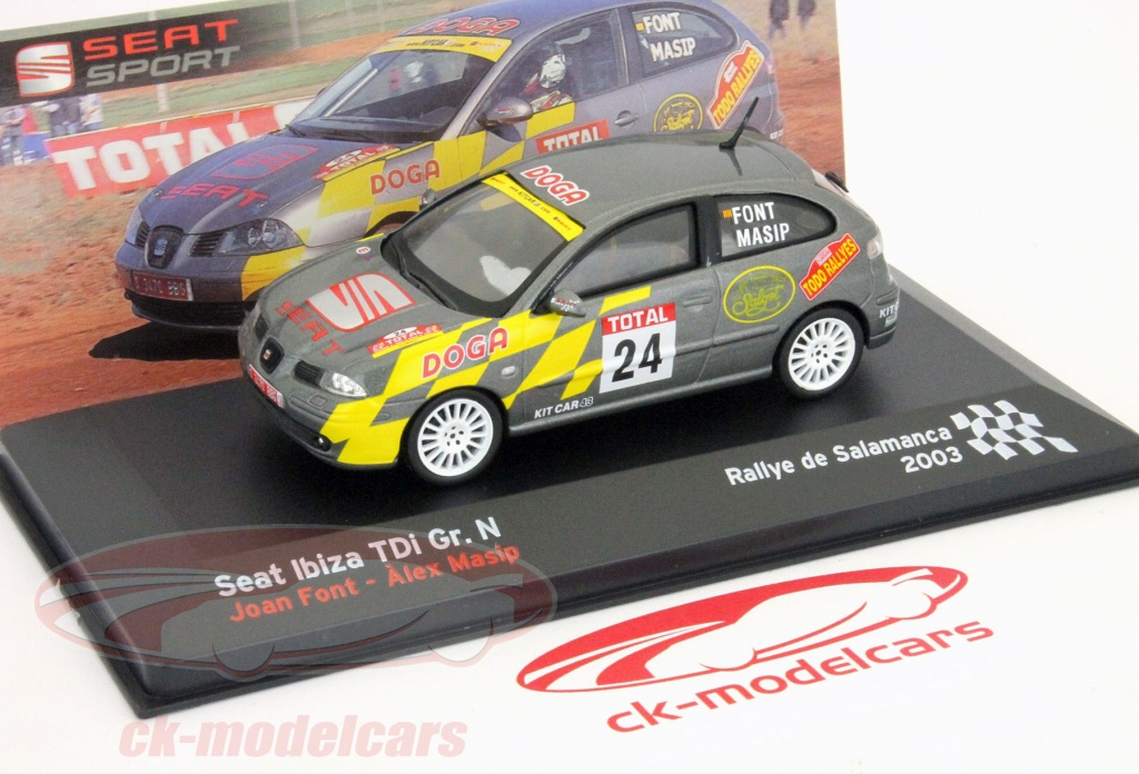Ixo 1:43 Seat Ibiza TDI Gr. Een #24 Rally de Font Salamanca, Masip 2003 Altaya CK9991529 model ...