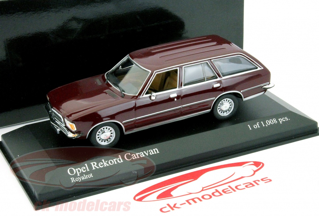 Minichamps 1:43 Opel Rekord D Caravan Year 1975 royalrot 400044012 ...