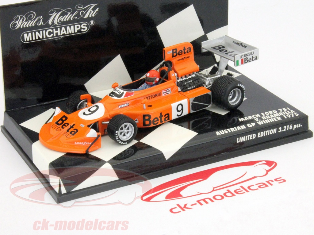 Minichamps 1:43 V. Brambilla March Ford 751 Winner Austrian GP Formula ...