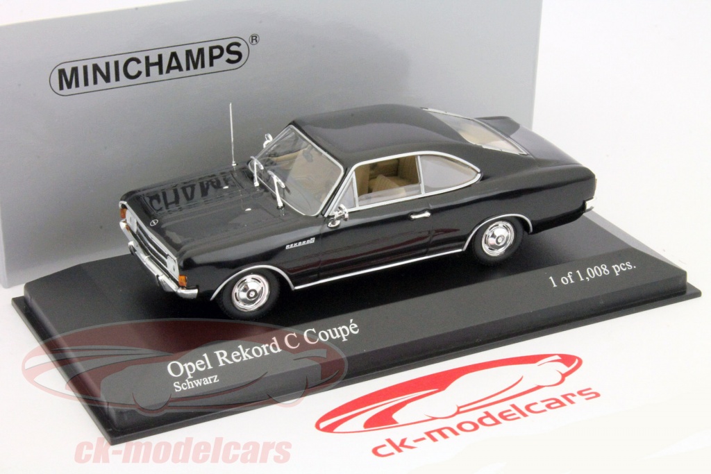 Minichamps 1:43 Opel Rekord C Coupe Year 1966 black 430046180 model car ...