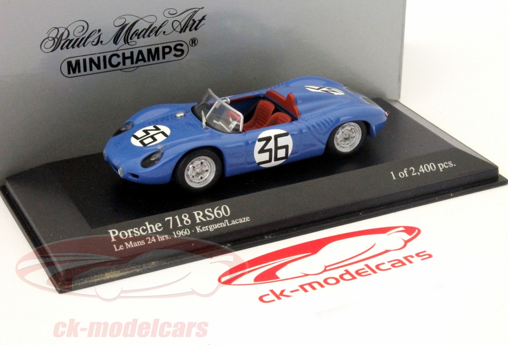 Minichamps 1:43 Porsche 718 RS60 #36 24h Le Mans 1960 Kerguen, Lacaze ...