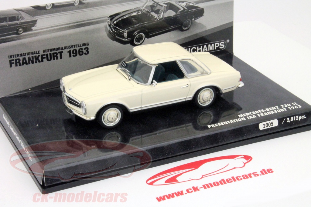Minichamps 1:43 Mercedes-Benz 230 SL with hardtop IAA Frankfurt 1963 ...