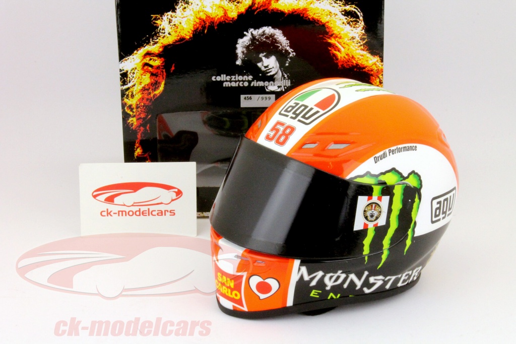 Minichamps 1:43 Marco Simoncelli MotoGP 2011 AGV Helmet 1:2 328110058 ...
