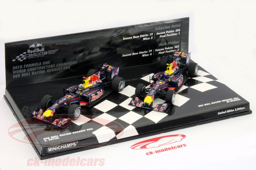 Minichamps 1:43 维泰尔/韦伯红牛RB6的构造函数冠军2010年2Car设为 412100506 模型 汽车 412100506 ...