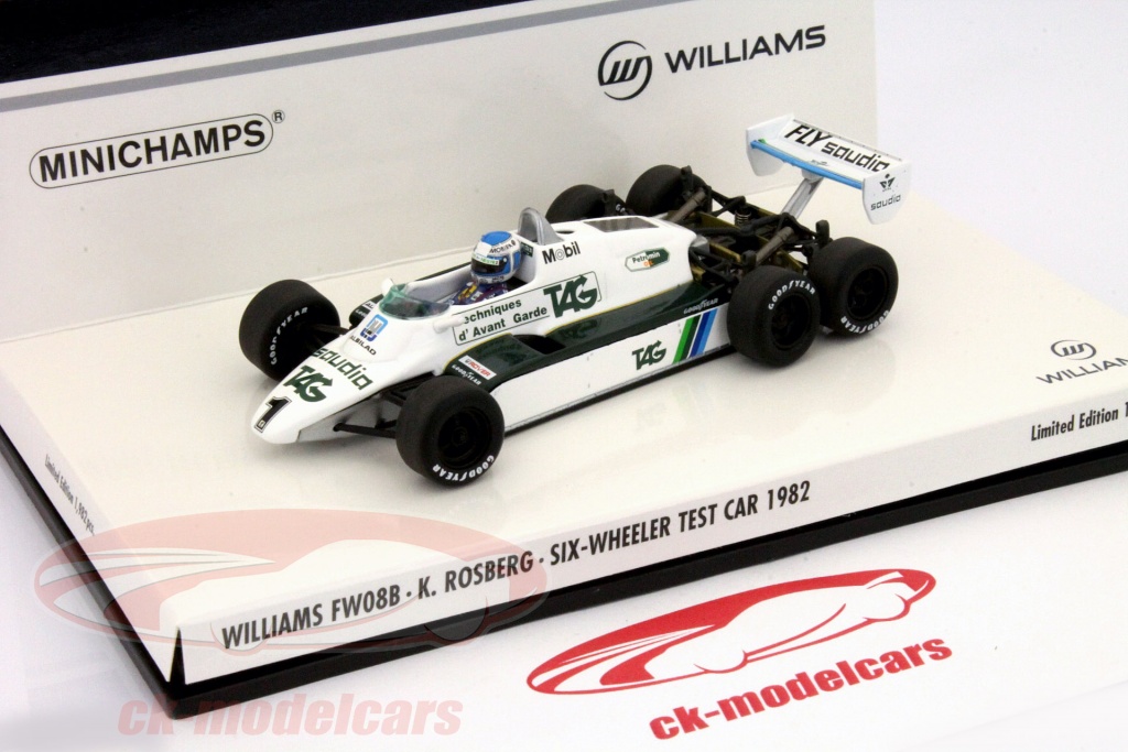 Minichamps 1:43 Keke Rosberg Ford FW08-06W 6-Wheeler formula 1 champion ...