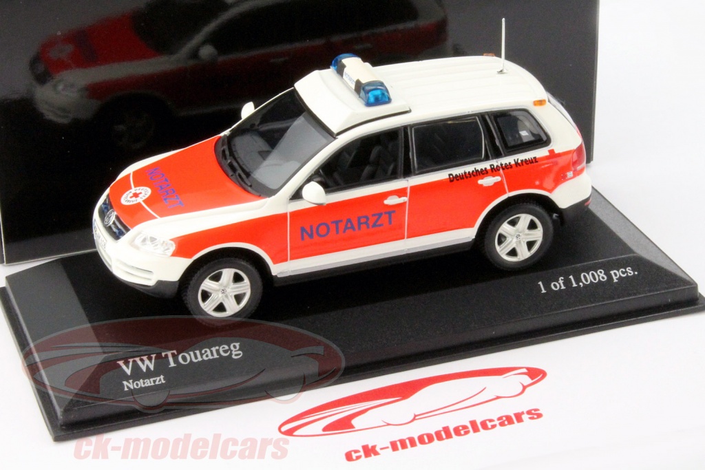 Minichamps 1:43 Volkswagen VW Touareg Notarzt Baujahr 2002 400052090 ...