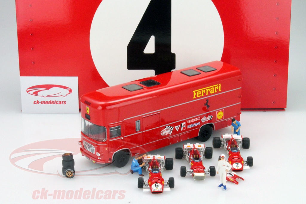 Brumm 1:43 Ferrari Race transporter Set GP Italy Formula 1 1970 RTS04 ...