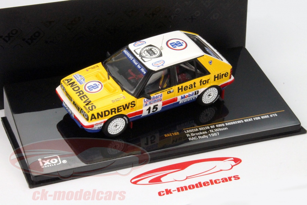 Ixo 1:43 Lancia Delta RF 4WD Andrews Heat for Hire #15 RAC Rally 1987 ...