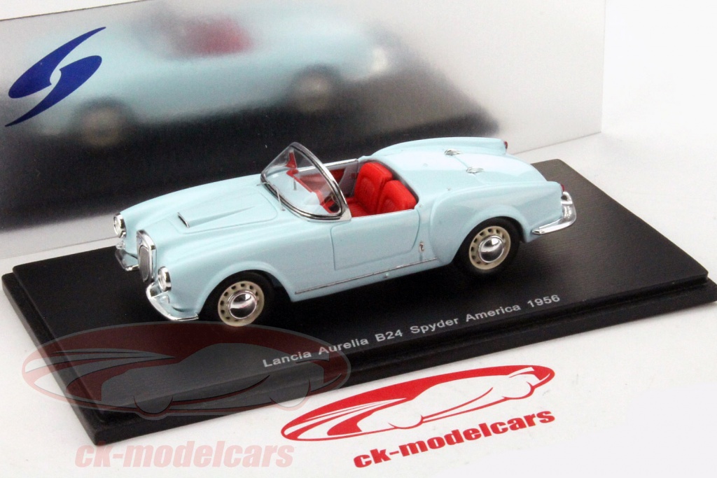 Spark 1:43 Lancia Aurelia B24 Spyder America Year 1956 light blue S2379 model car S2379 ...